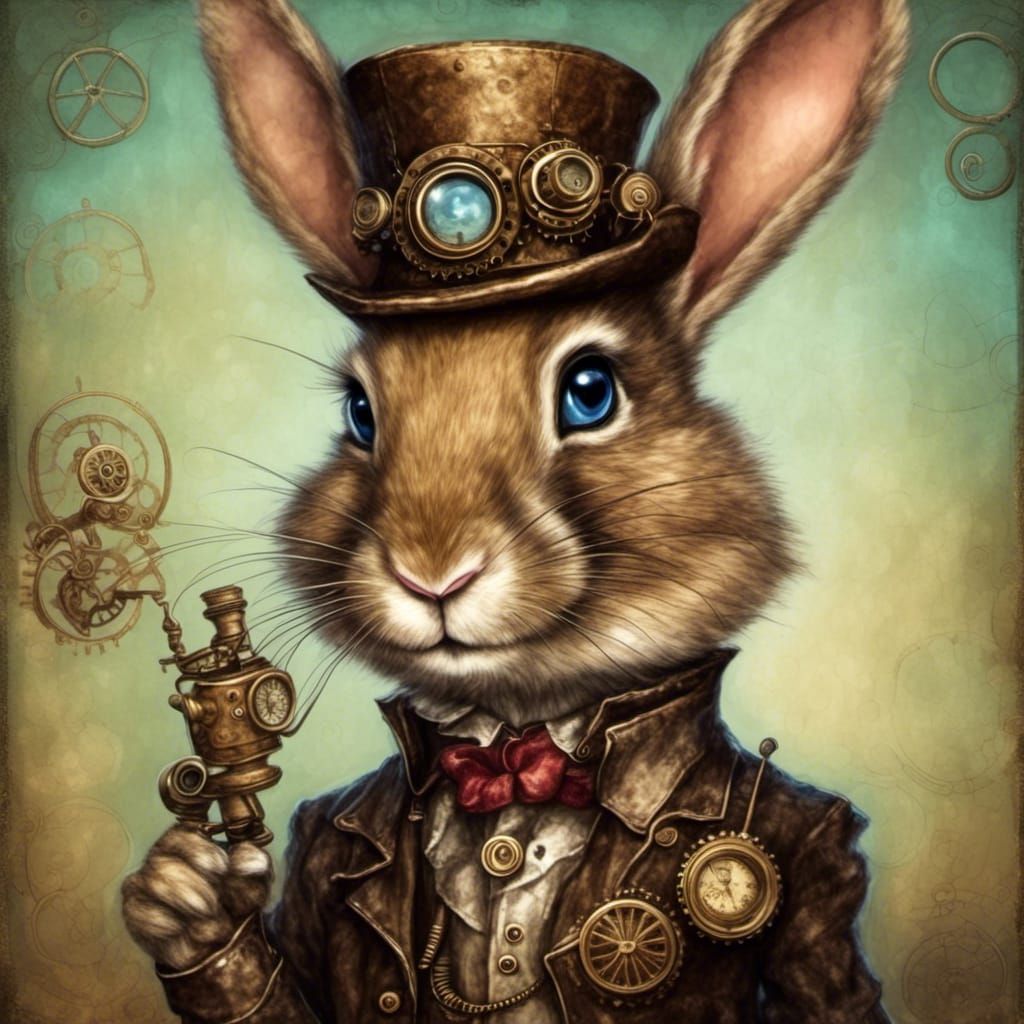 STEAMPUNK RABBIT 2024 4 - AI Generated Artwork - NightCafe Creator