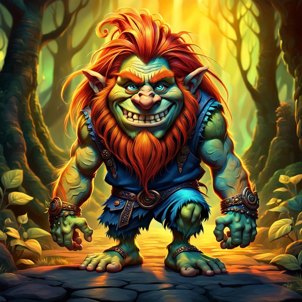 Male troll with ginger hair. - AI Generated Artwork - NightCafe Creator