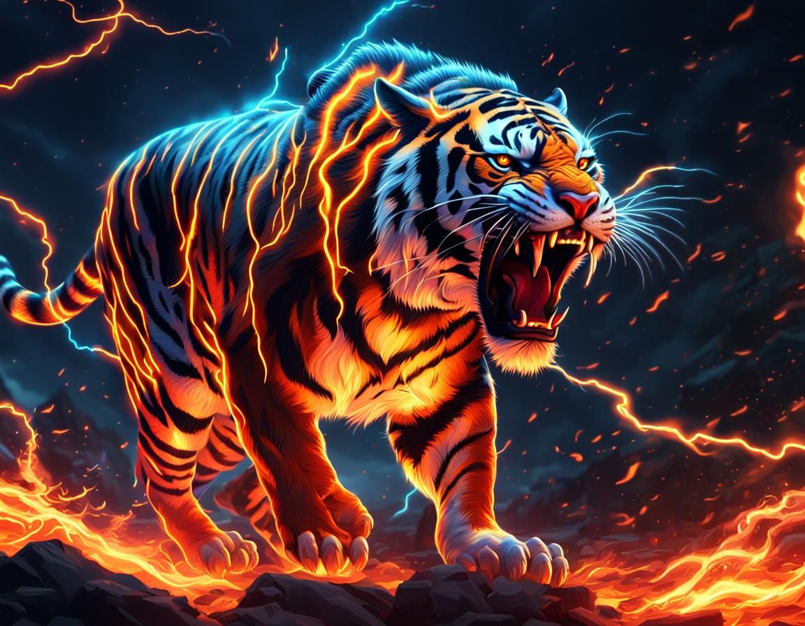 Raging Tiger - AI Generated Artwork - NightCafe Creator