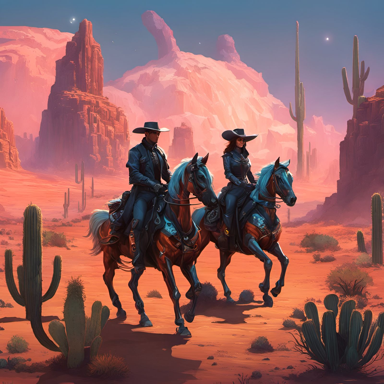 Cyber-cowboys - AI Generated Artwork - NightCafe Creator