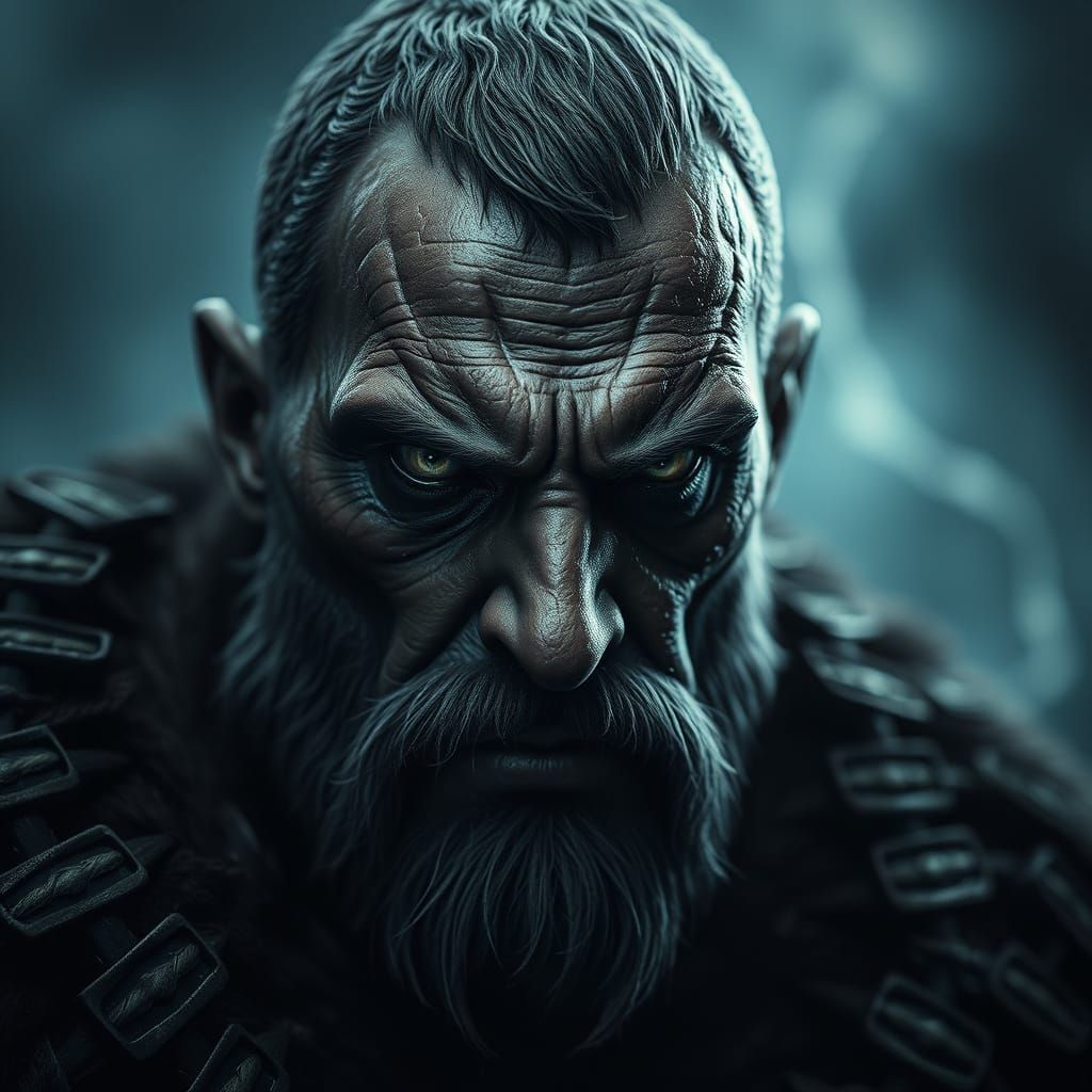 Stoic Figure Emerging from the Underworld - AI Art