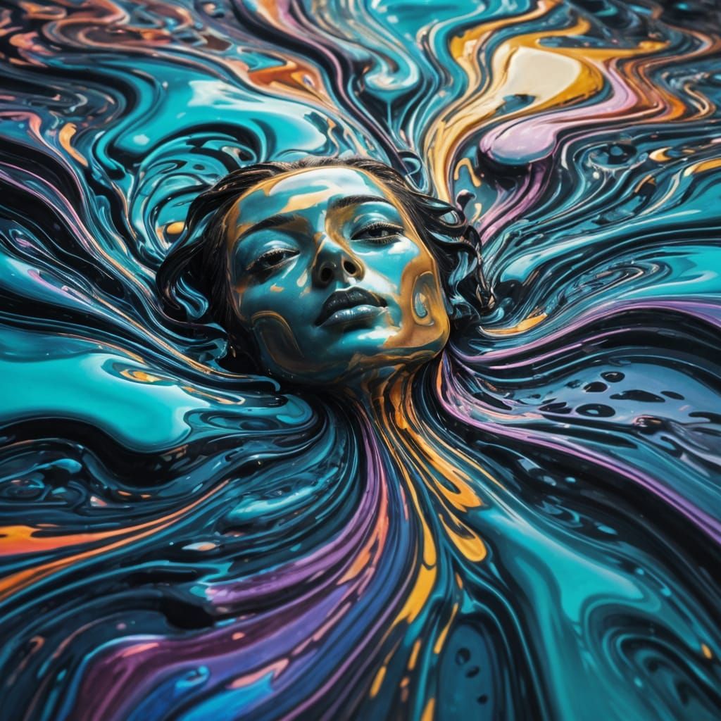 Melting Reality - Vibrant Surrealism in Dripping Liquid Col...