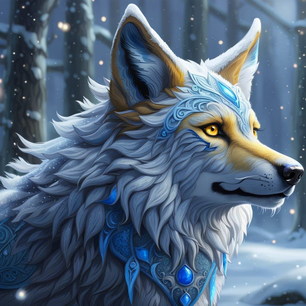 Snow Wolf - AI Generated Artwork - NightCafe Creator