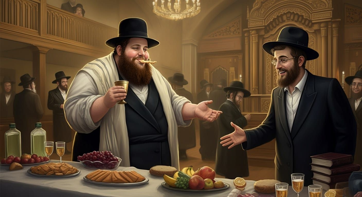 Friendly Hasidic Gathering in an American Orthodox... - AI Art
