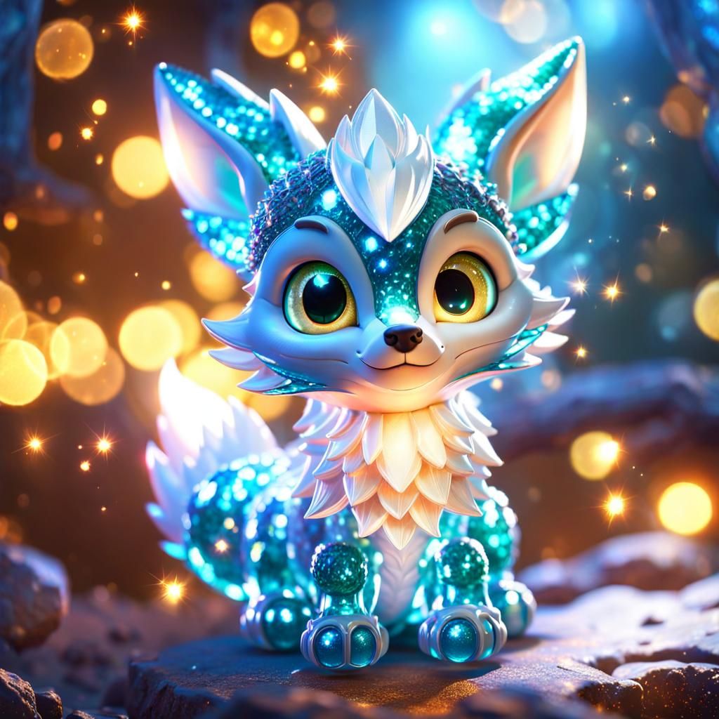 Sparkly cyber fox - AI Generated Artwork - NightCafe Creator