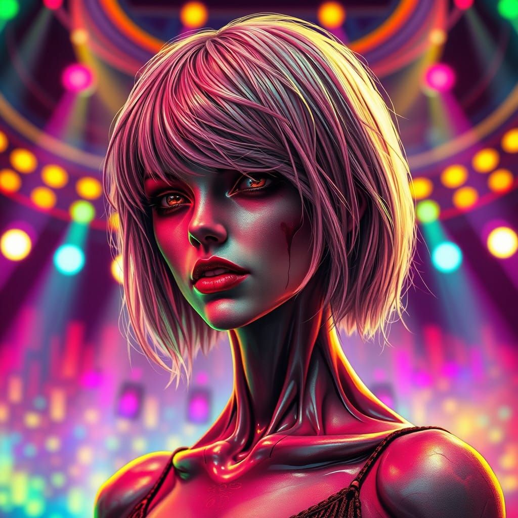 Taylor Swift Zombie - Vibrant Zombie Portrait of Taylor Swi...