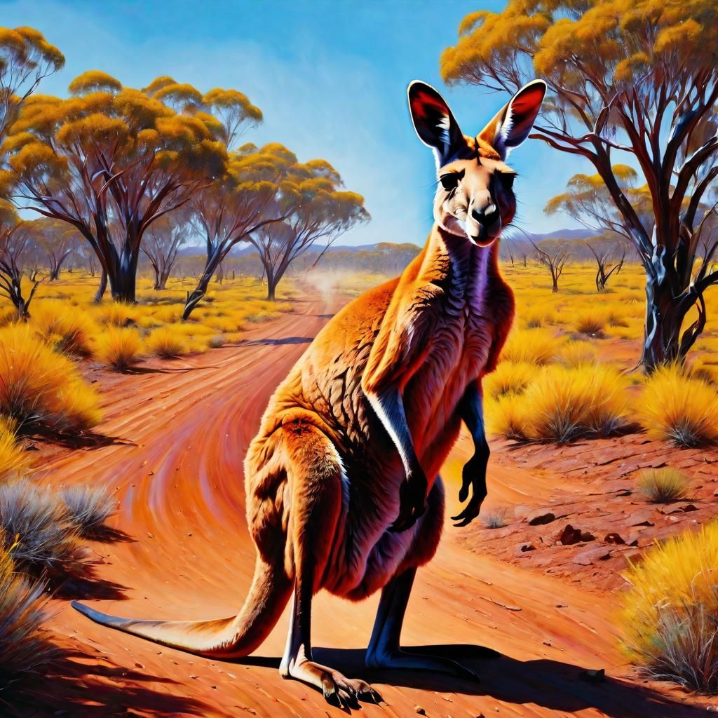 Outback Kangaroo - AI Generated Artwork - NightCafe Creator