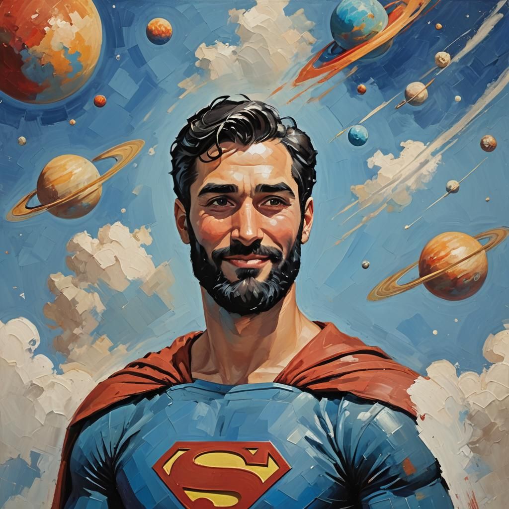 Superman with black beard. –– Superman con barba negra. - AI Generated ...