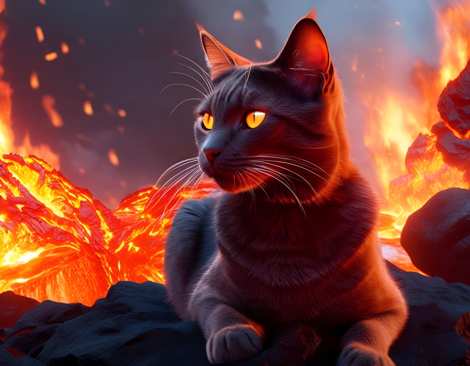 Lava Cat #2 - AI Generated Artwork - NightCafe Creator