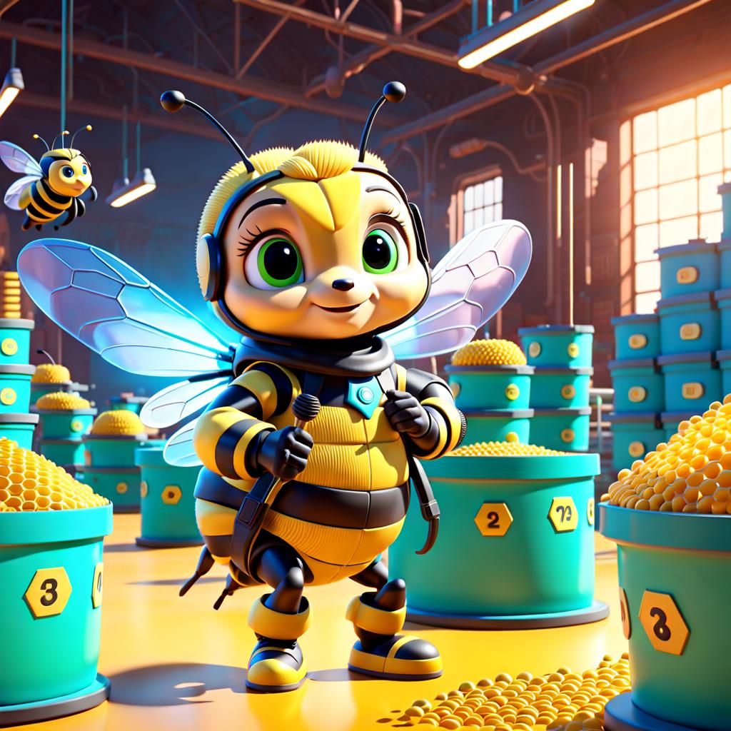 Busy bees hard at work in the honey factory