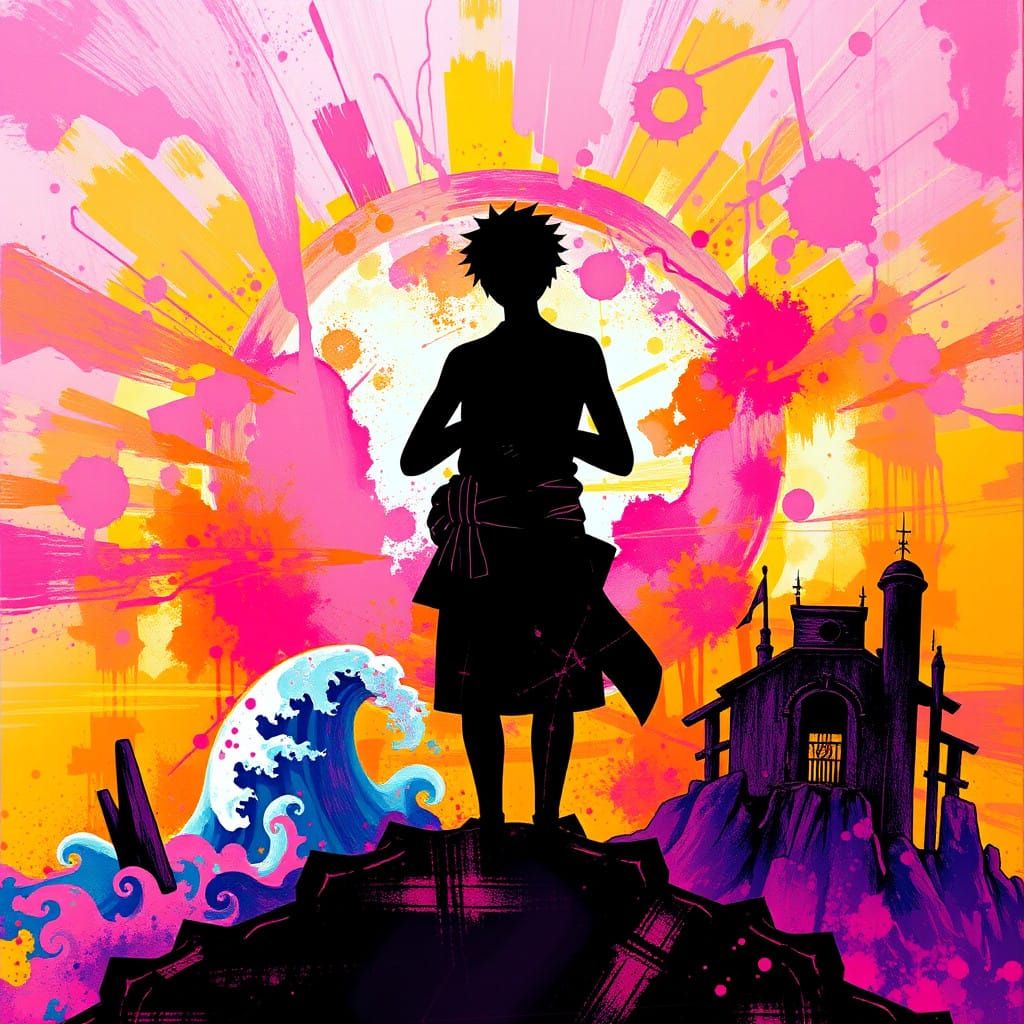 Recreate the example image in the style of One Piece, inspired by ...