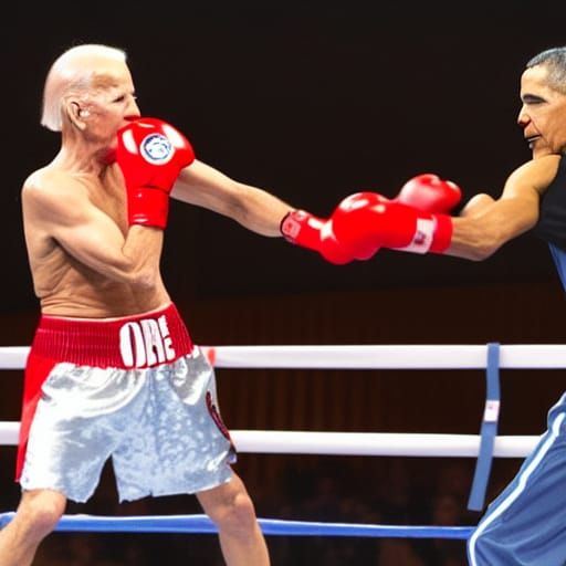 obama boxing joe biden - AI Generated Artwork - NightCafe Creator