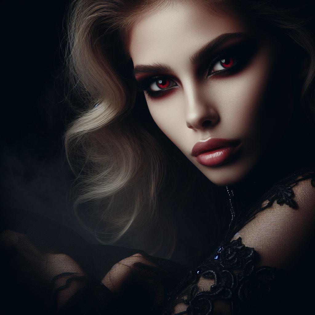 The Vampire: Her eyes, a shade of crimson, looked deep into me, and I ...