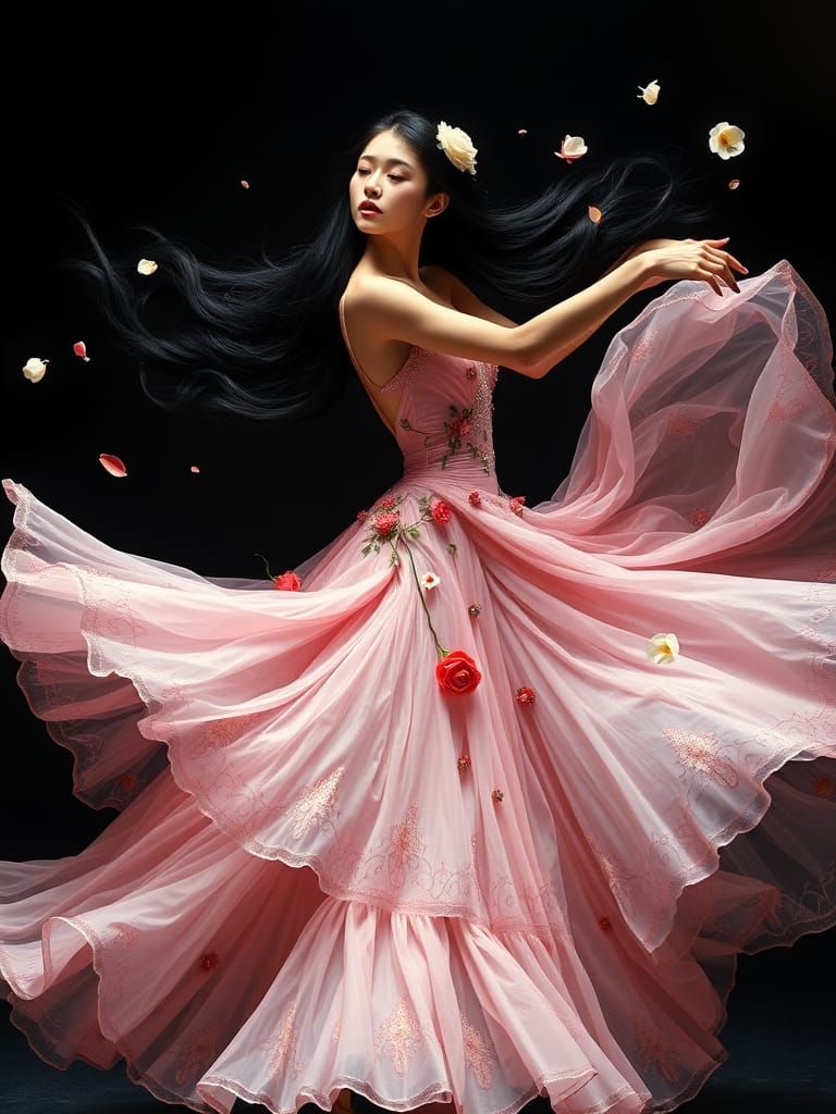 Viennese Waltz - Ethereal Ballerina in Whimsical Waltz Pose