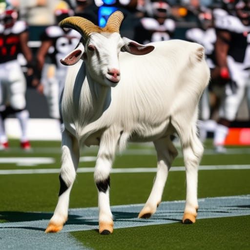 Goat on a football field - AI Generated Artwork - NightCafe Creator