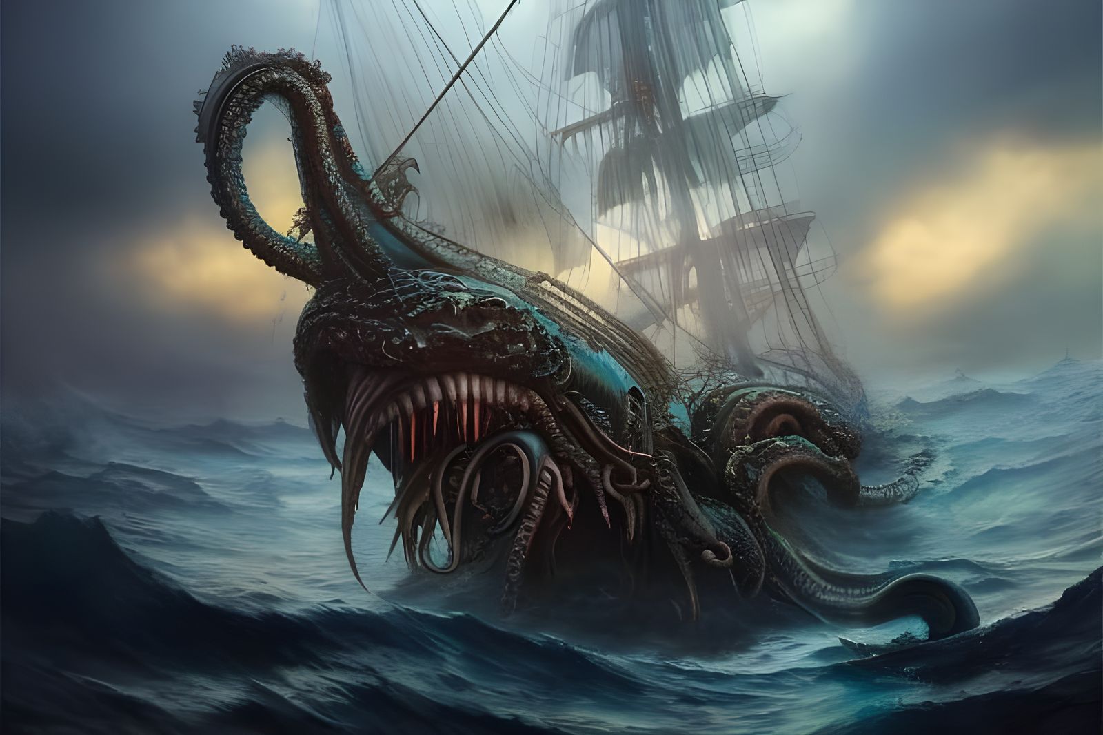 Kraken Attacks - AI Generated Artwork - NightCafe Creator