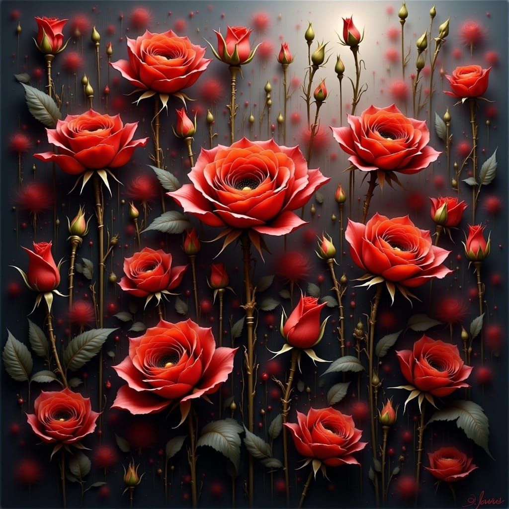 "Veil of Roses" - Veil of Roses in Mysterious Beauty