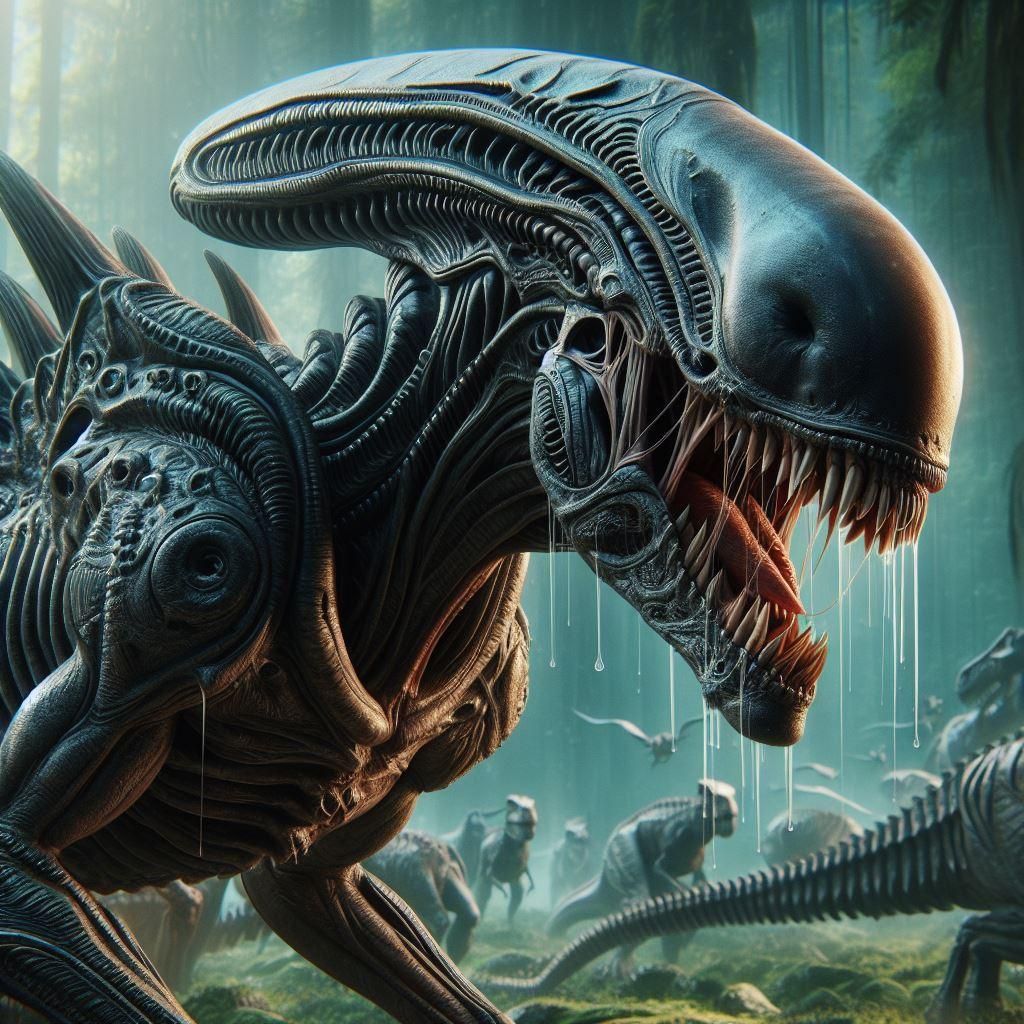 Xenomorph & T-rex Hybrid - AI Generated Artwork - NightCafe Creator