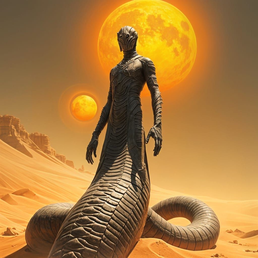 Leto Atreides, the God-emperor - Sandworm God Emerges from D...