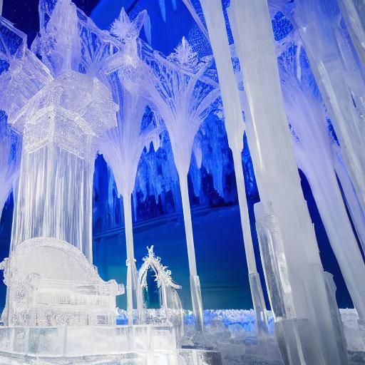 Stunning transparent ice sculpture of a majestic queen made of ice ...