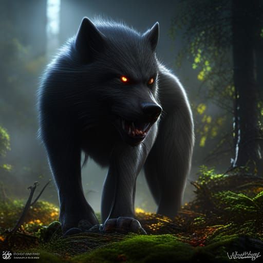 Blood Hunting Dire Wolf - AI Generated Artwork - NightCafe Creator