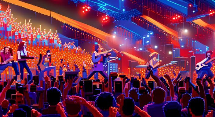 8 Bit Rock Concert - AI Generated Artwork - NightCafe Creator