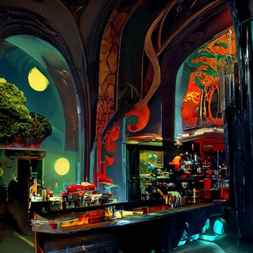 Bar in a Night Club - AI Generated Artwork - NightCafe Creator