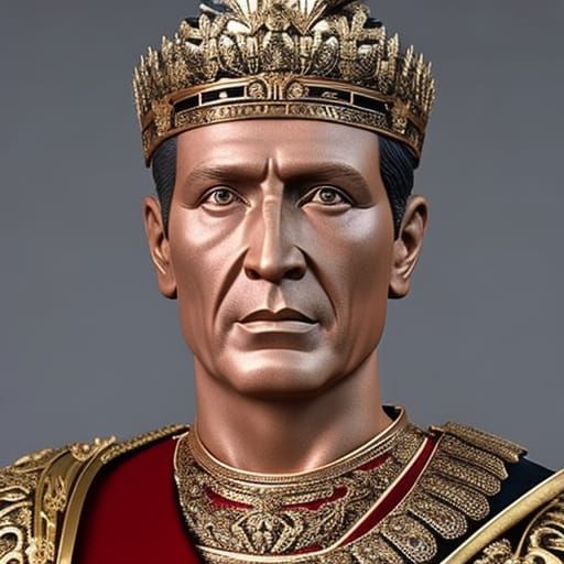 Julius Caesar, the Emperor of Rome, portrayed in a highly realistic and ...