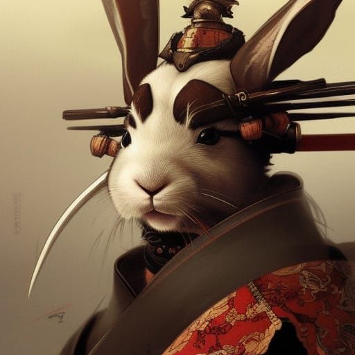 Portrait of a Samurai Rabbit - AI Generated Artwork - NightCafe Creator