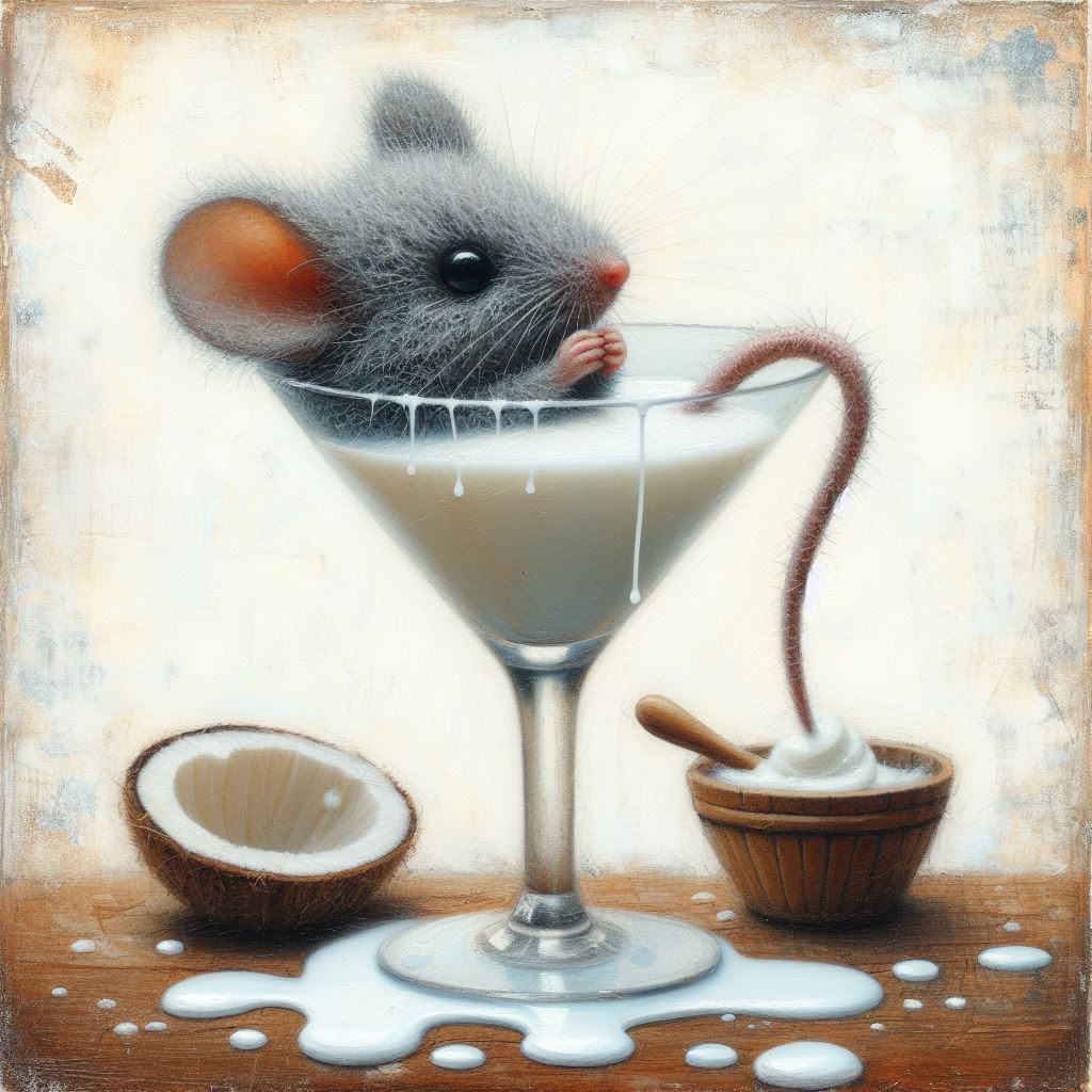 Mouse relaxing. 🍸🐁 - AI Generated Artwork - NightCafe Creator
