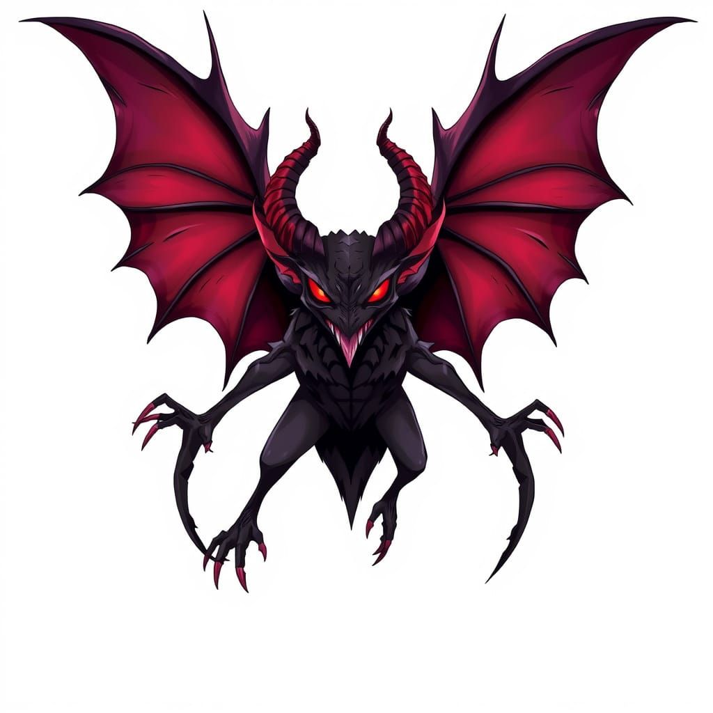 Corrupted Bat in Anime JRPG Style - AI Art