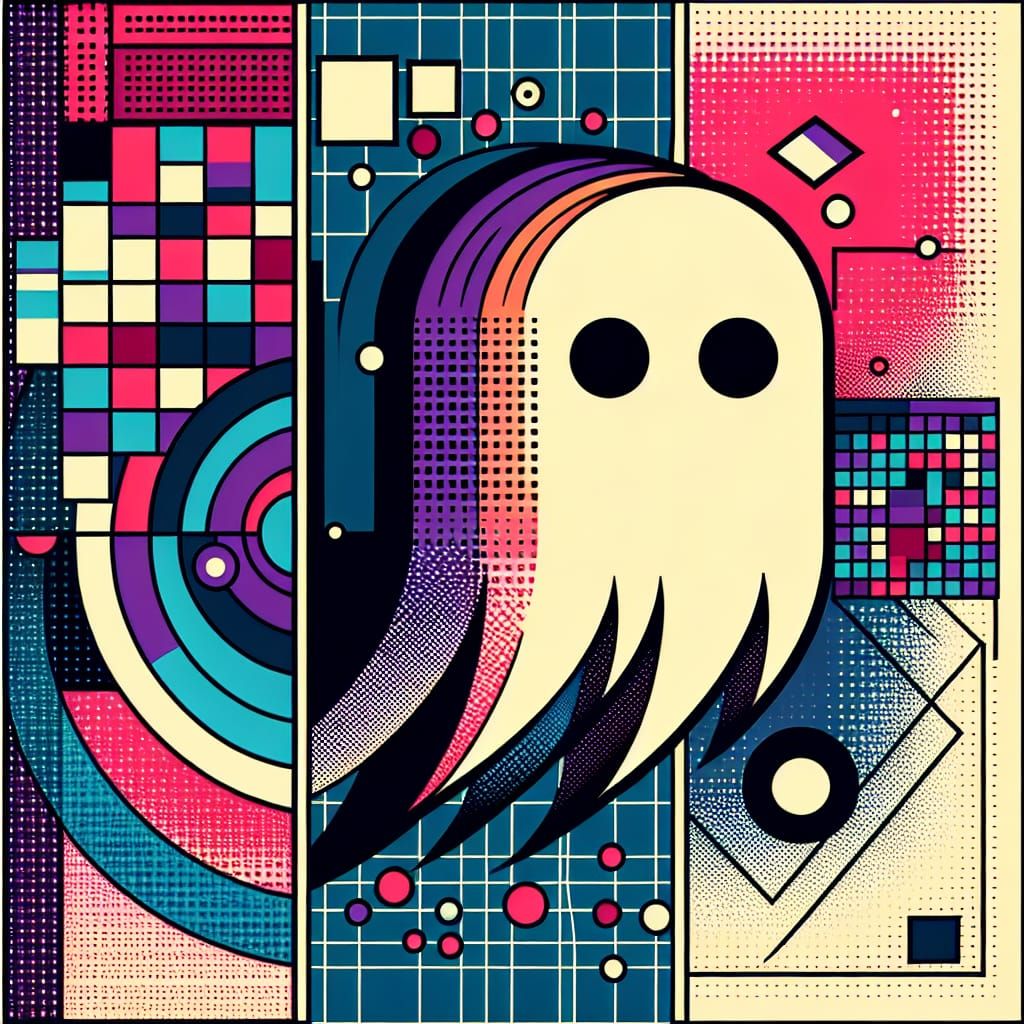 Ghosts N Stuff Screen print, pop art, splash screen art, triadic colors ...