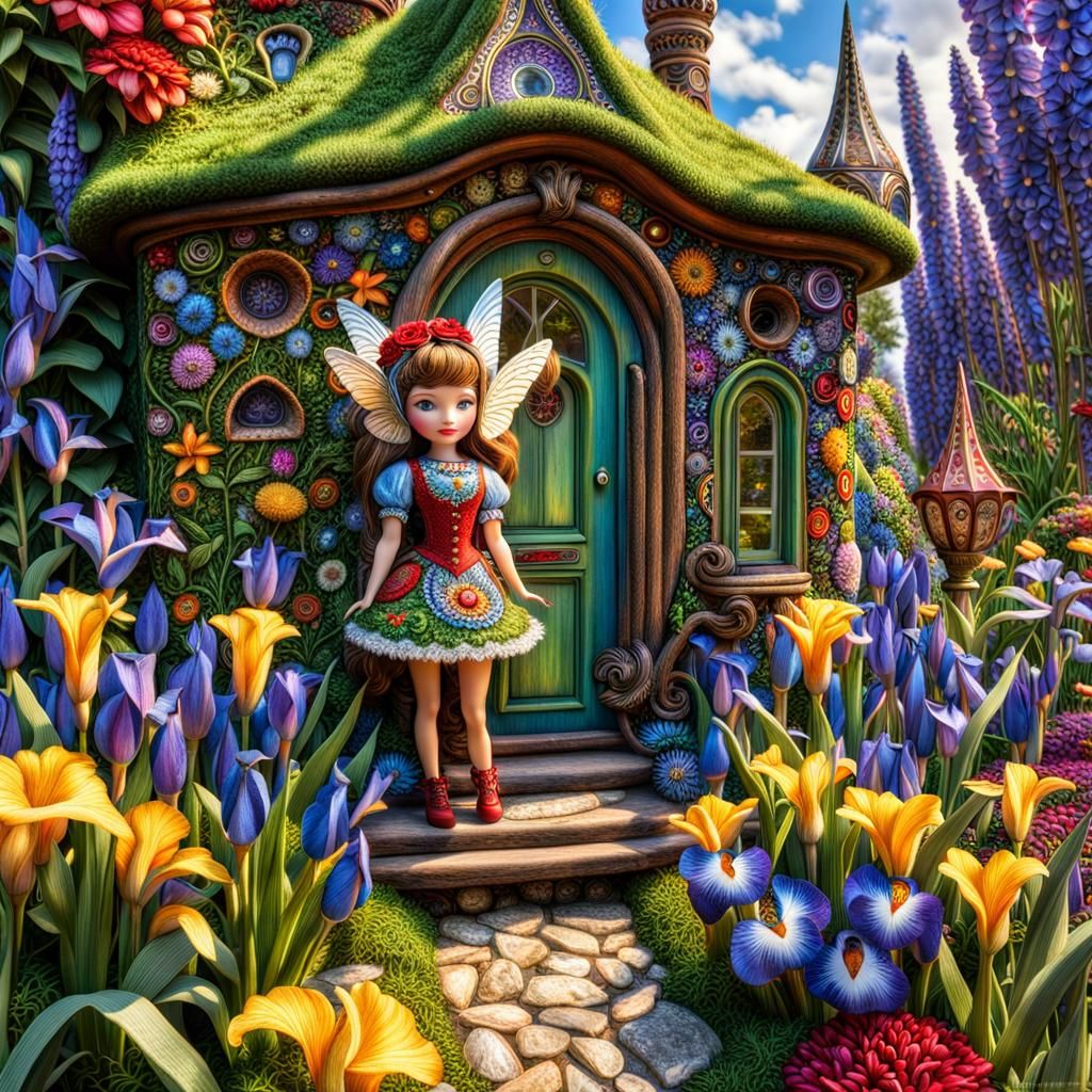 Beautiful Flower & Butterfly Pixies (Josephine Wall Inspired Artwork) - AI Generated Artwork ...