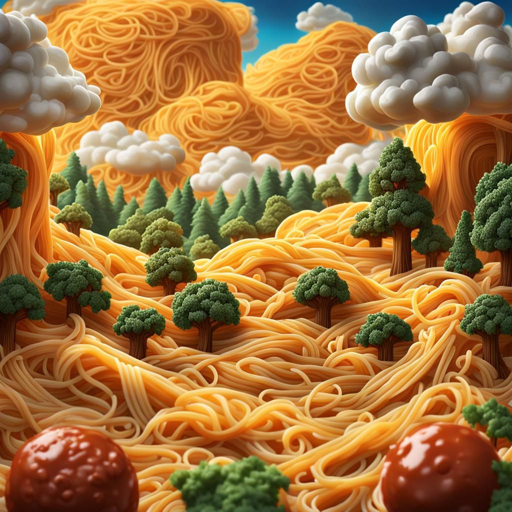 Spaghetti world - AI Generated Artwork - NightCafe Creator