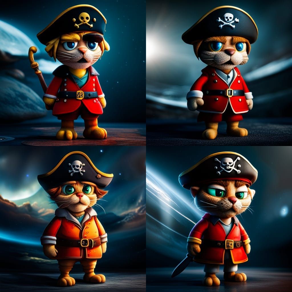 Garfield captain is a pirate of the spacial ovni - AI Generated Artwork ...