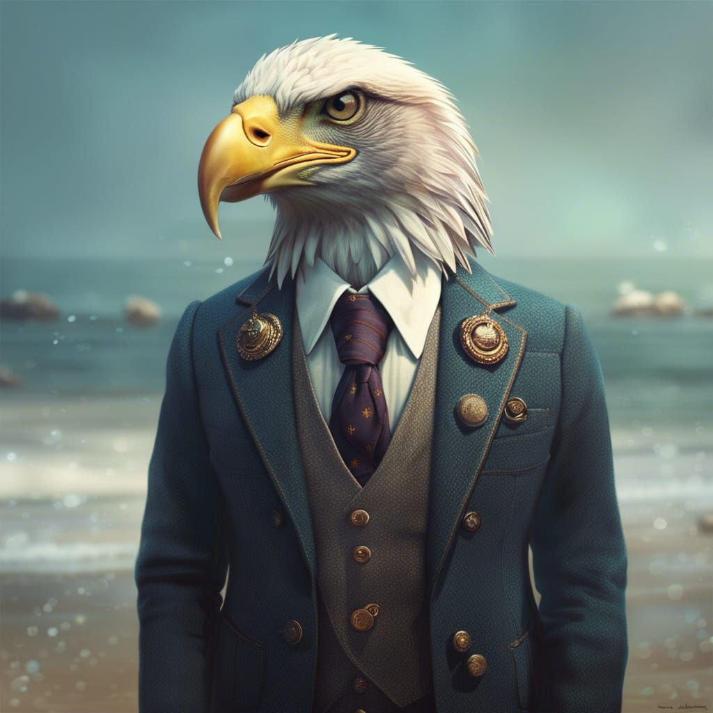 Portrait of a Majestic Eagle in a Period Business Suit. - Bird ...