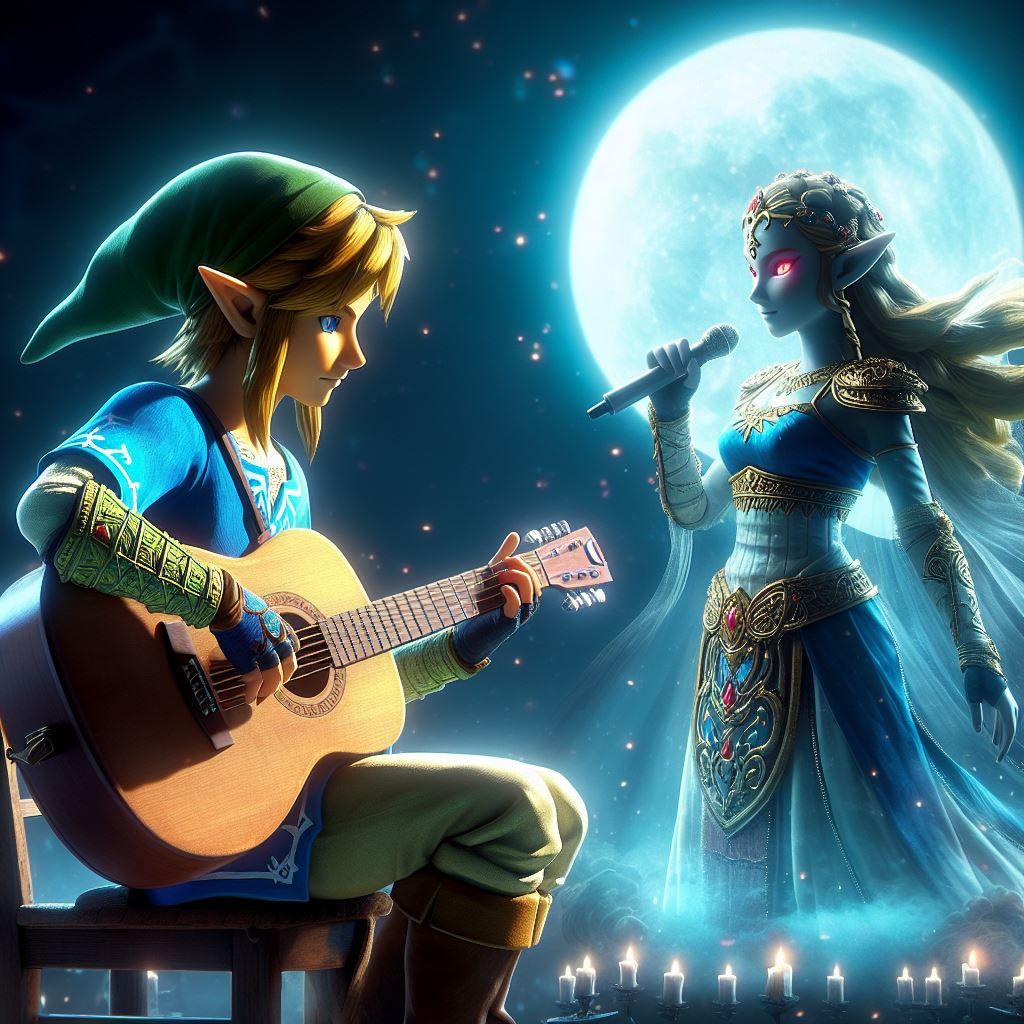 Link and Zelda Acoustic Session ️ - AI Generated Artwork - NightCafe ...