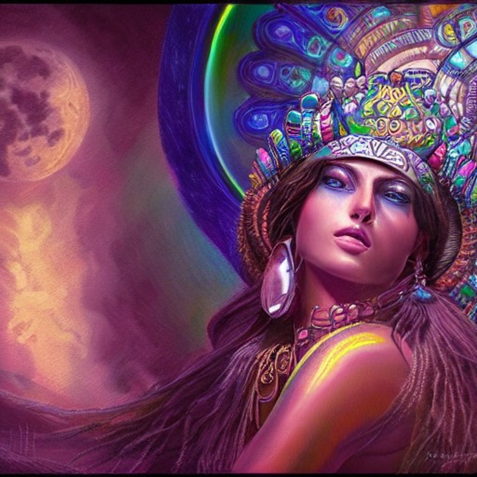 Ix Chel, Mayan goddess of the moon and rainbows and water - AI ...