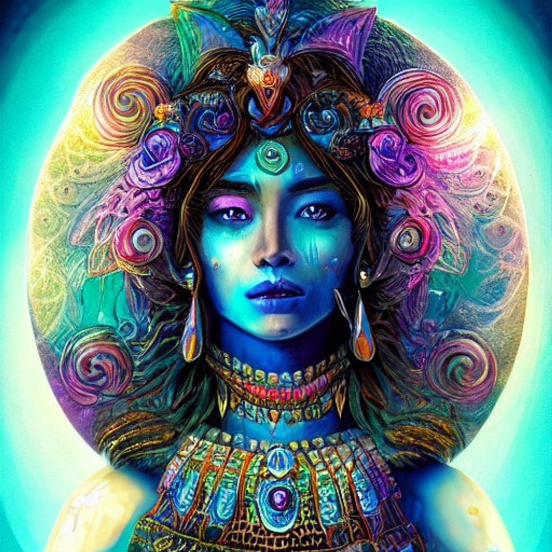 Ix Chel, Mayan goddess of the moon and rainbows and water - AI ...