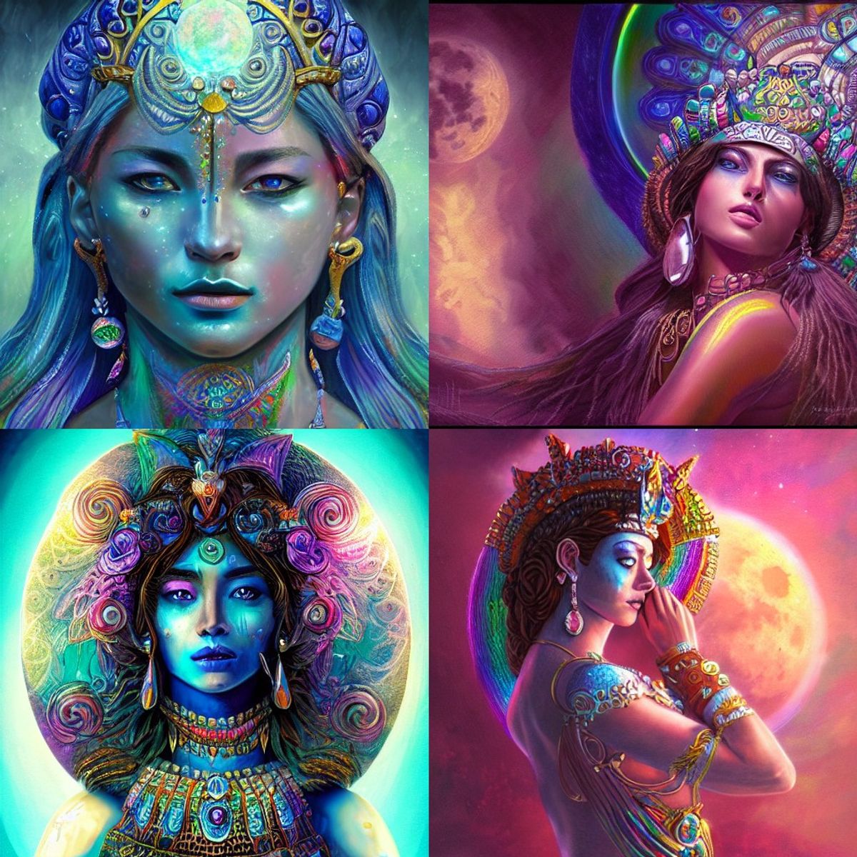 Ix Chel, Mayan goddess of the moon and rainbows and water - AI ...