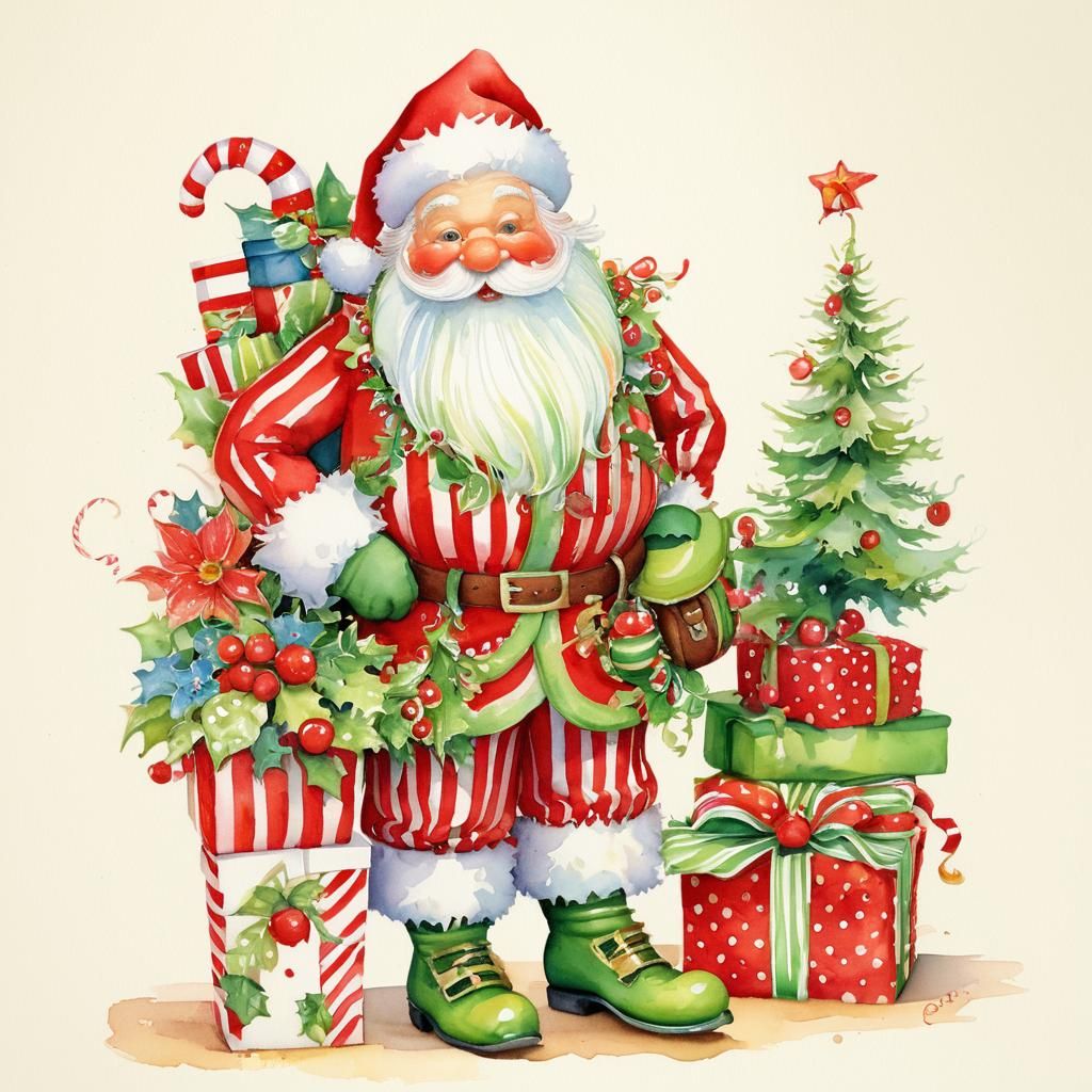 Santa models his new suit - Santa models his new suit