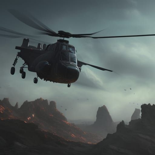 Black helicopters in Area 51. - AI Generated Artwork - NightCafe Creator