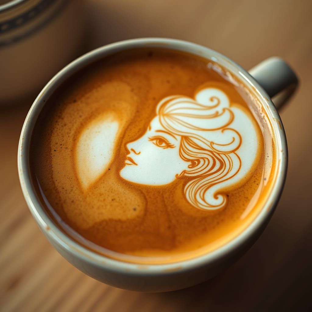 Barista made latte face. - Barista made latte face.