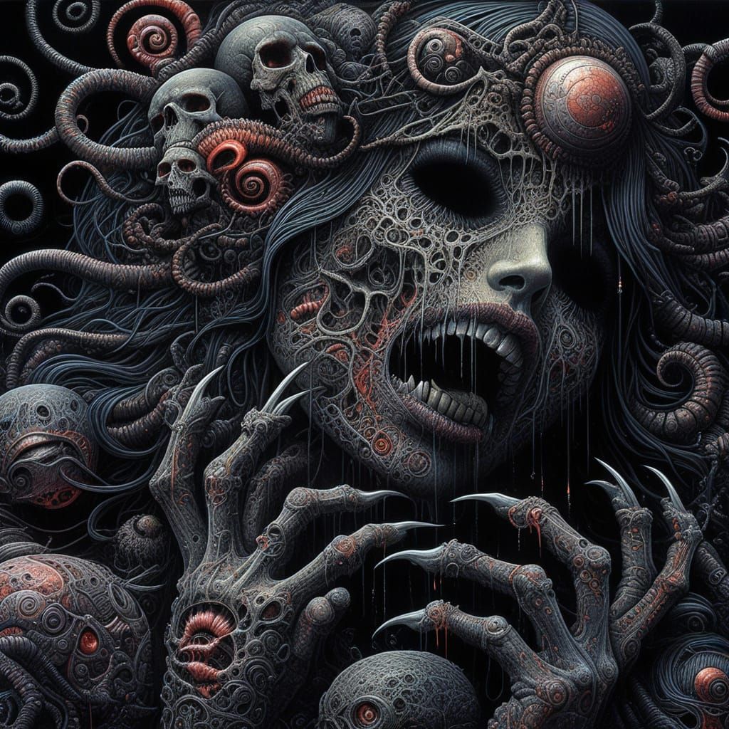 A Melting Girl horror - Girl Melting into a Dark, Eerie Lan...