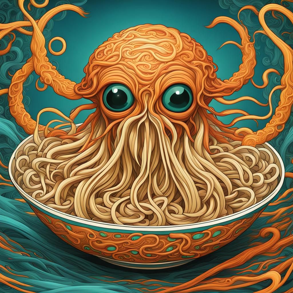 The flying spaghetti monster as a bowl of ramen - AI Generated Artwork ...
