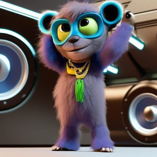 Rapping Cyborg Bear - AI Generated Artwork - NightCafe Creator