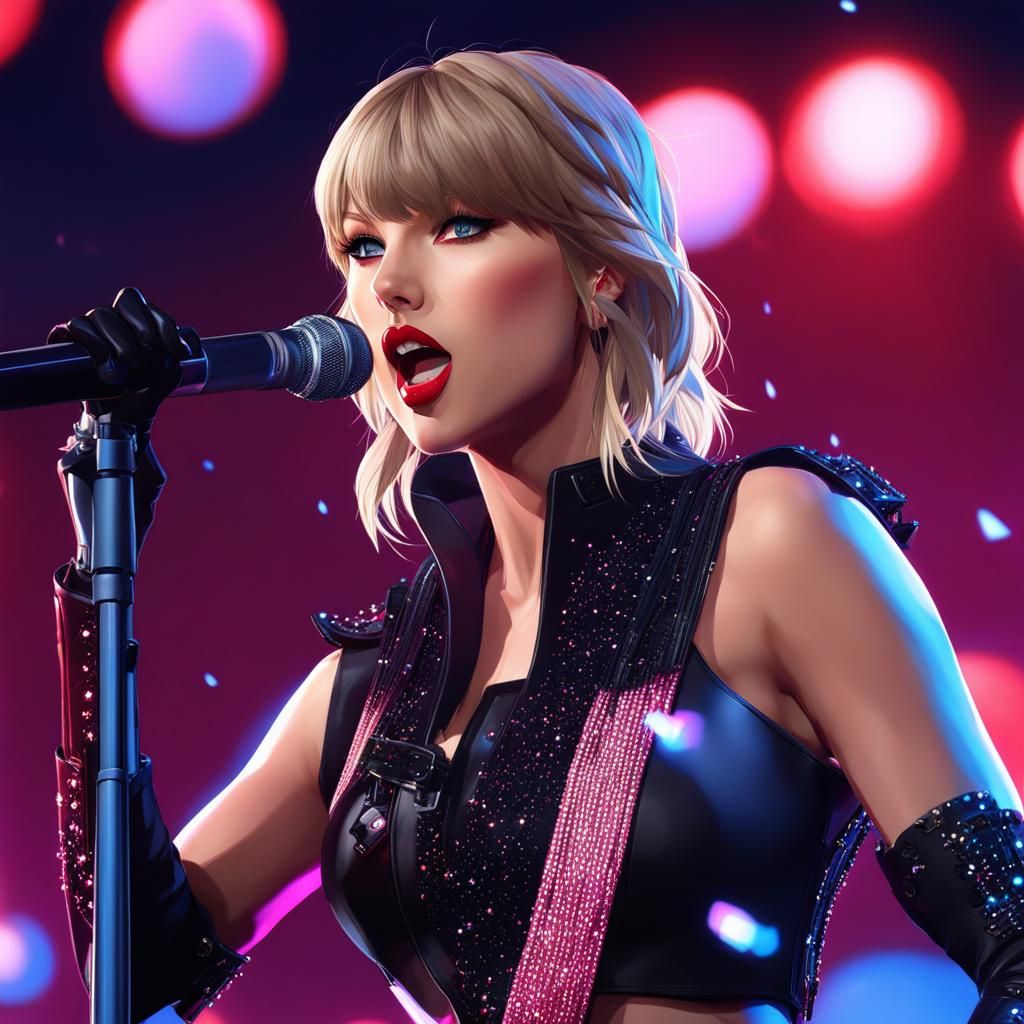 Taylor Swift in an anime style setting - AI Generated Artwork ...