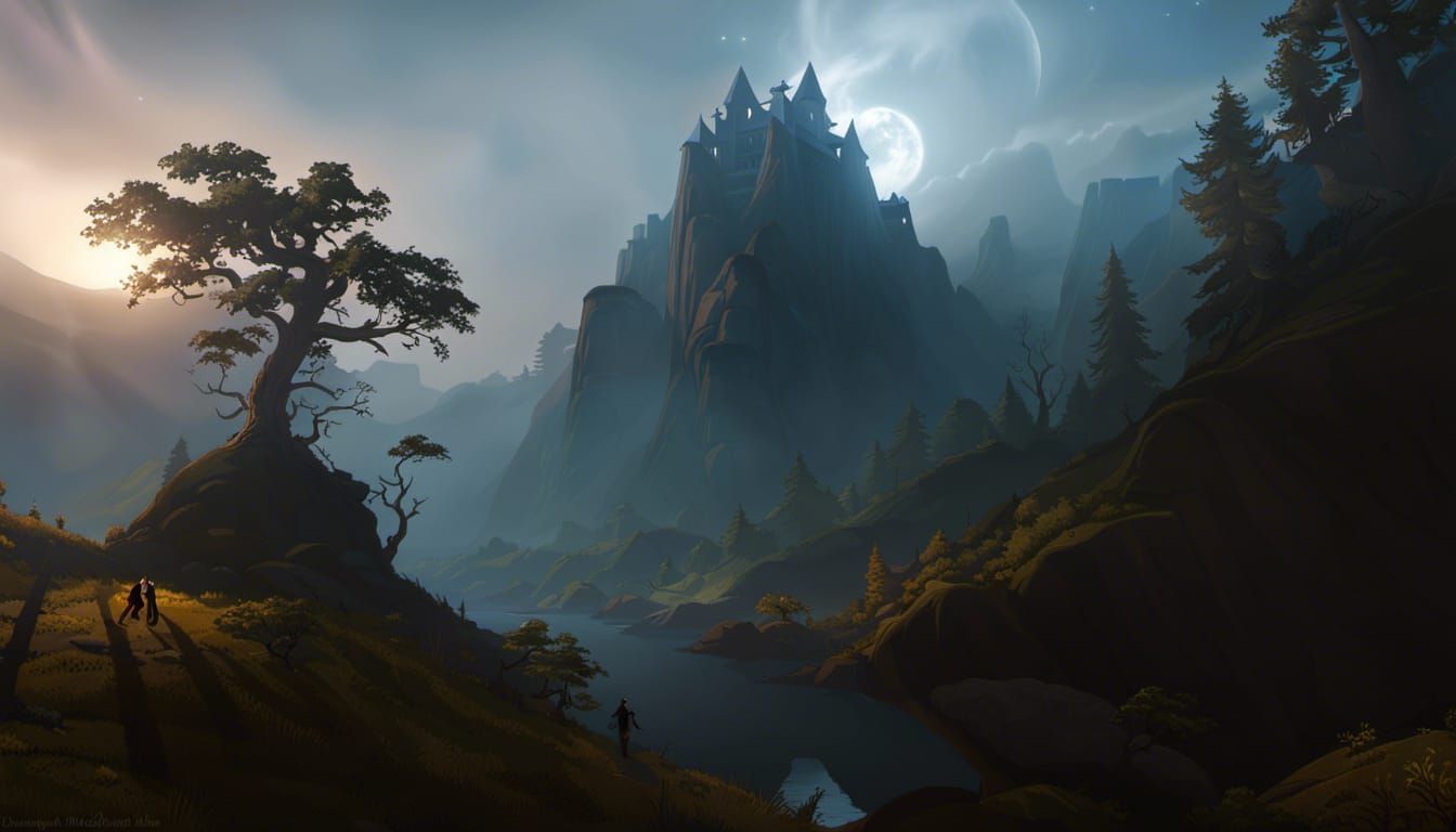 photorealistic; 8k; lovecraftian; fire, mist, volumetric lighting ...