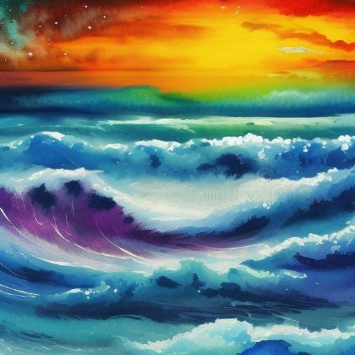 Ocean Waves - AI Generated Artwork - NightCafe Creator