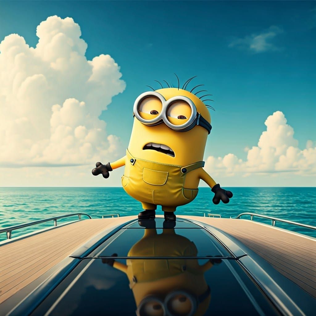 A minion falling off a luxury yaught (Overboard starring Kirk Russell ...